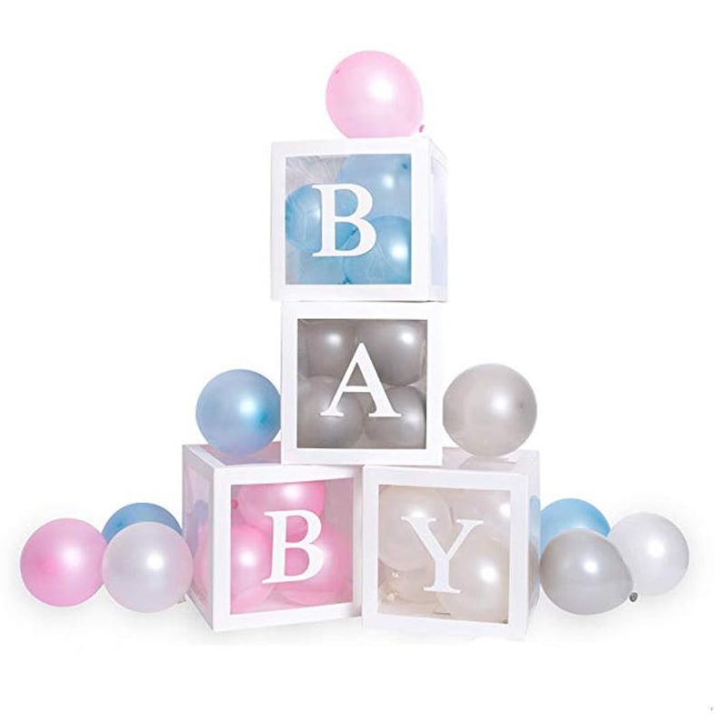 4pcs White Transparent Baby Blocks Baby Shower Boxes Baby - Etsy UK