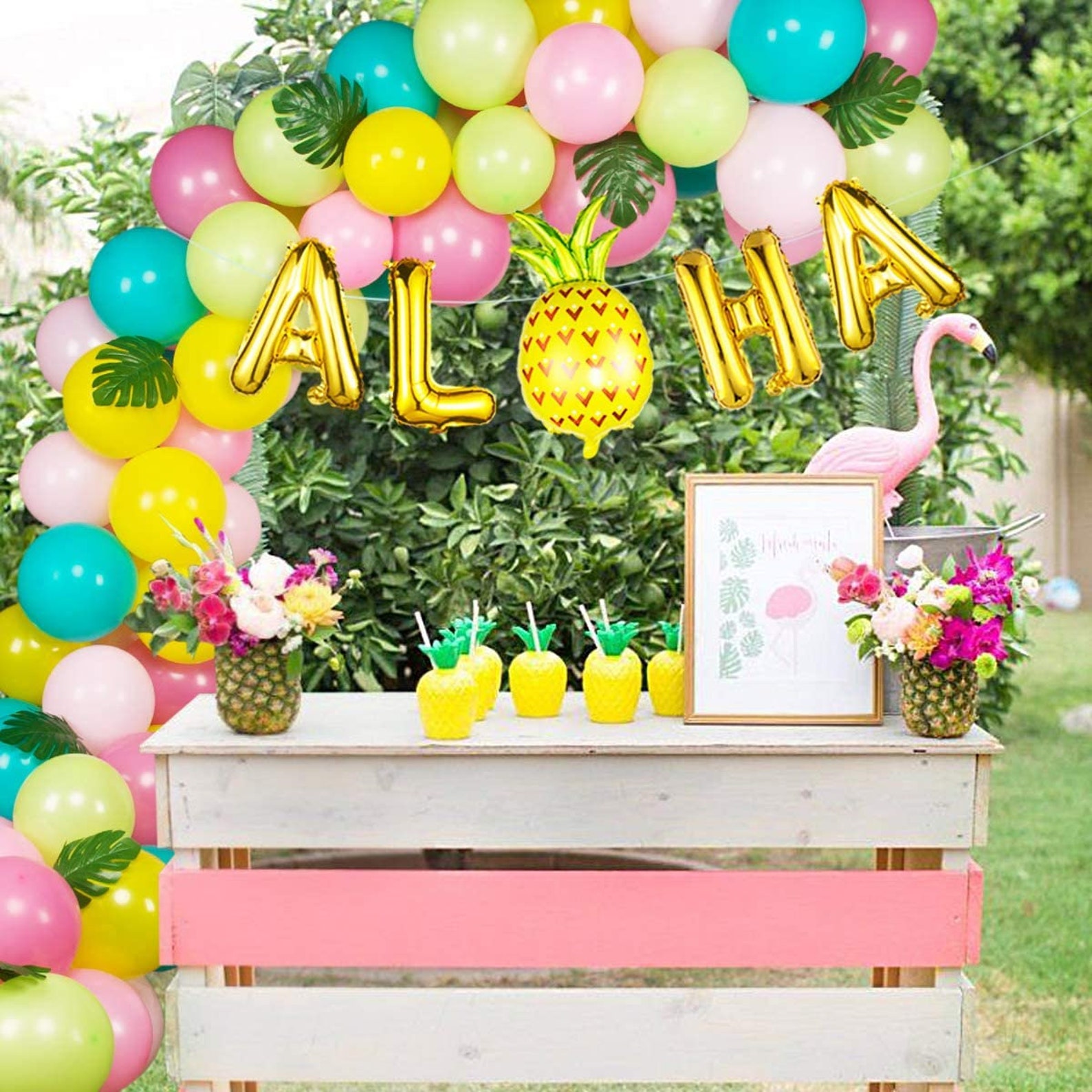 Giant ALOHA Foil Balloon Summer Party Hawaiian Decoration - Etsy UK