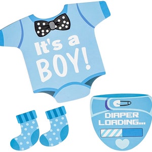 25PCS Blue Baby Shower Photo Booth Props for Baby Shower Supplies, Baby ...