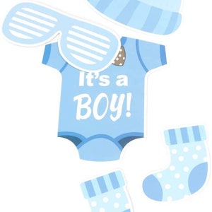 25PCS Blue Baby Shower Photo Booth Props for Baby Shower Supplies, Baby ...