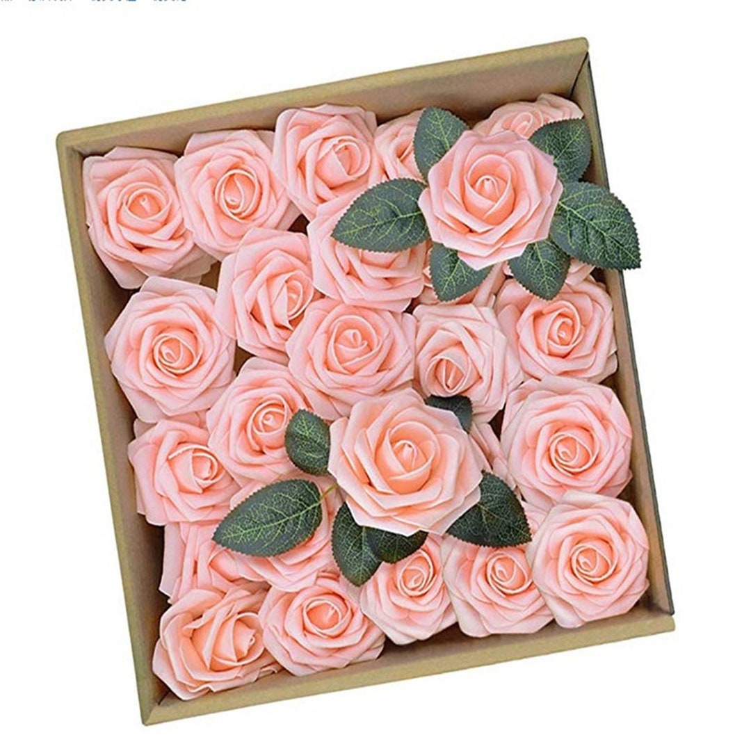 25PCS Artificial Roses for Weddings Blush Pink Real Touch - Etsy UK