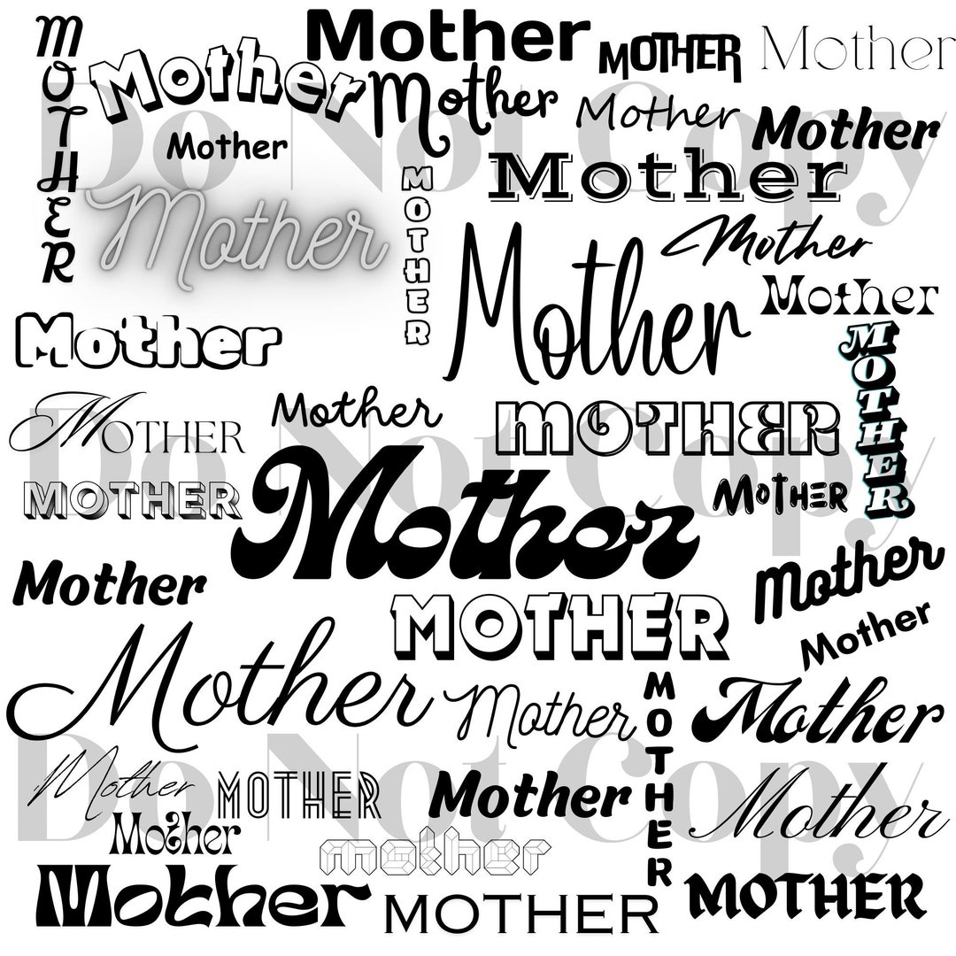 Mother Name in Multiple Fonts and Sizes - Etsy