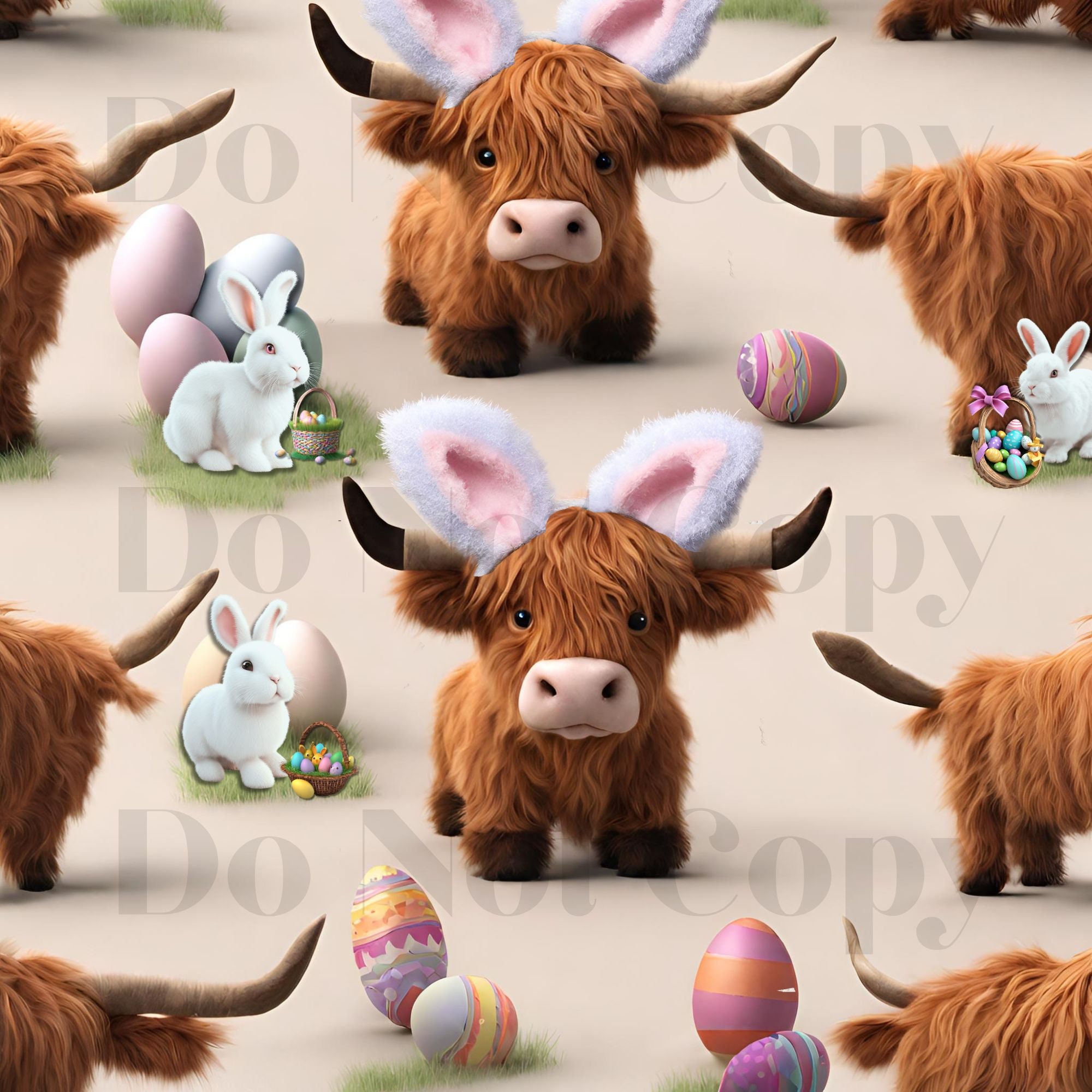Highland Easter Cow Digital File PNG/JPG - Etsy