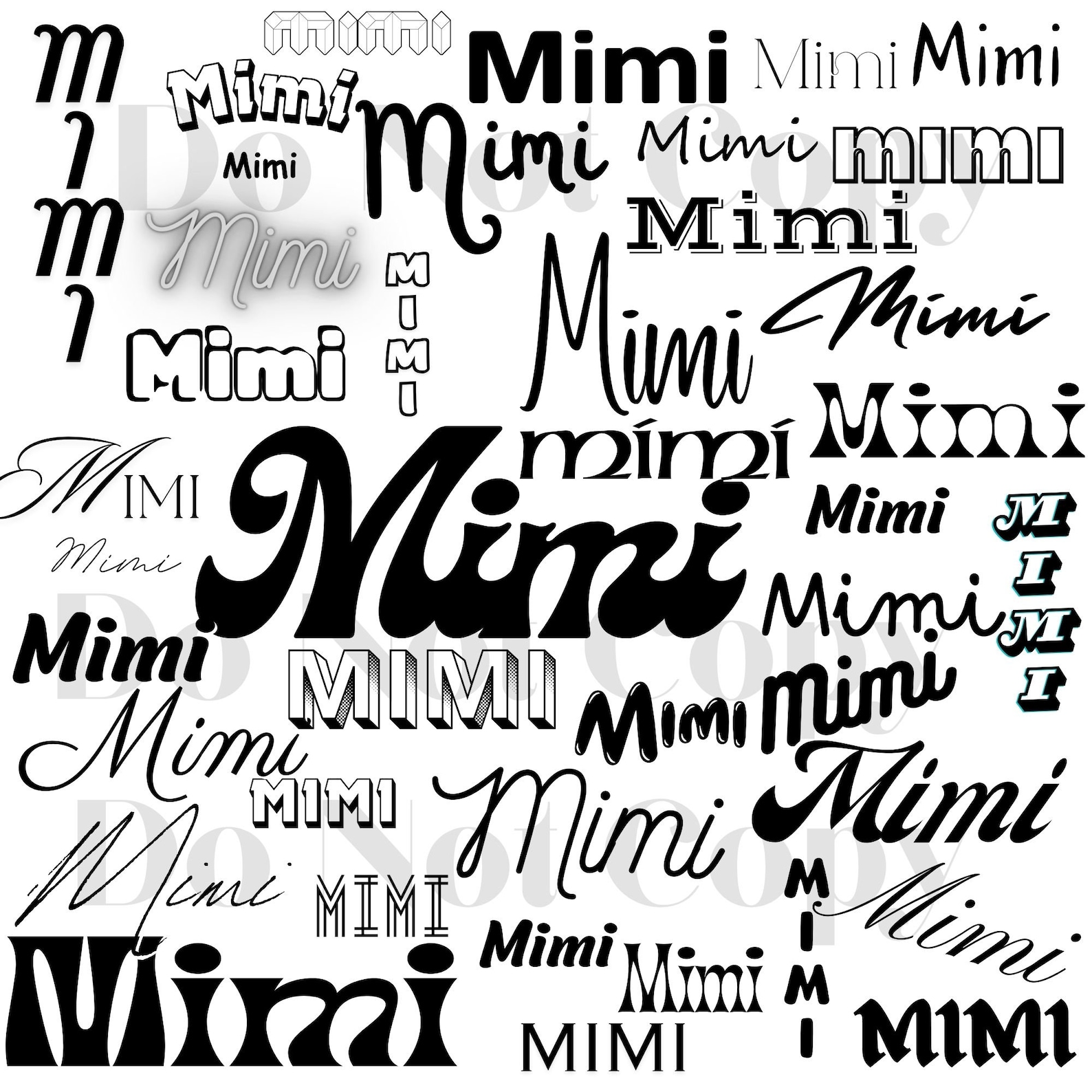 Mimi Name in Multiple Fonts and Sizes - Etsy