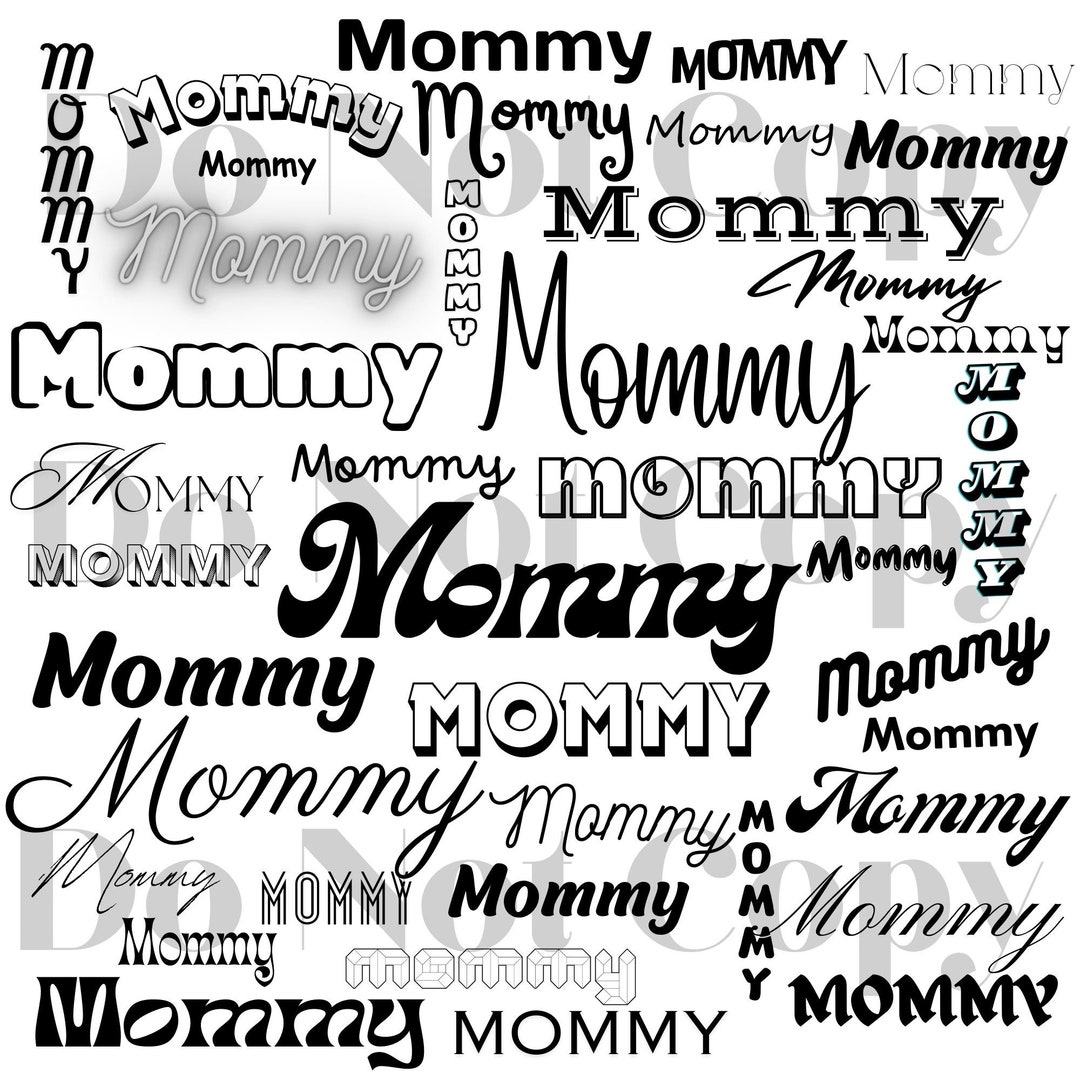 Mommy Name in Multiple Fonts and Sizes - Etsy