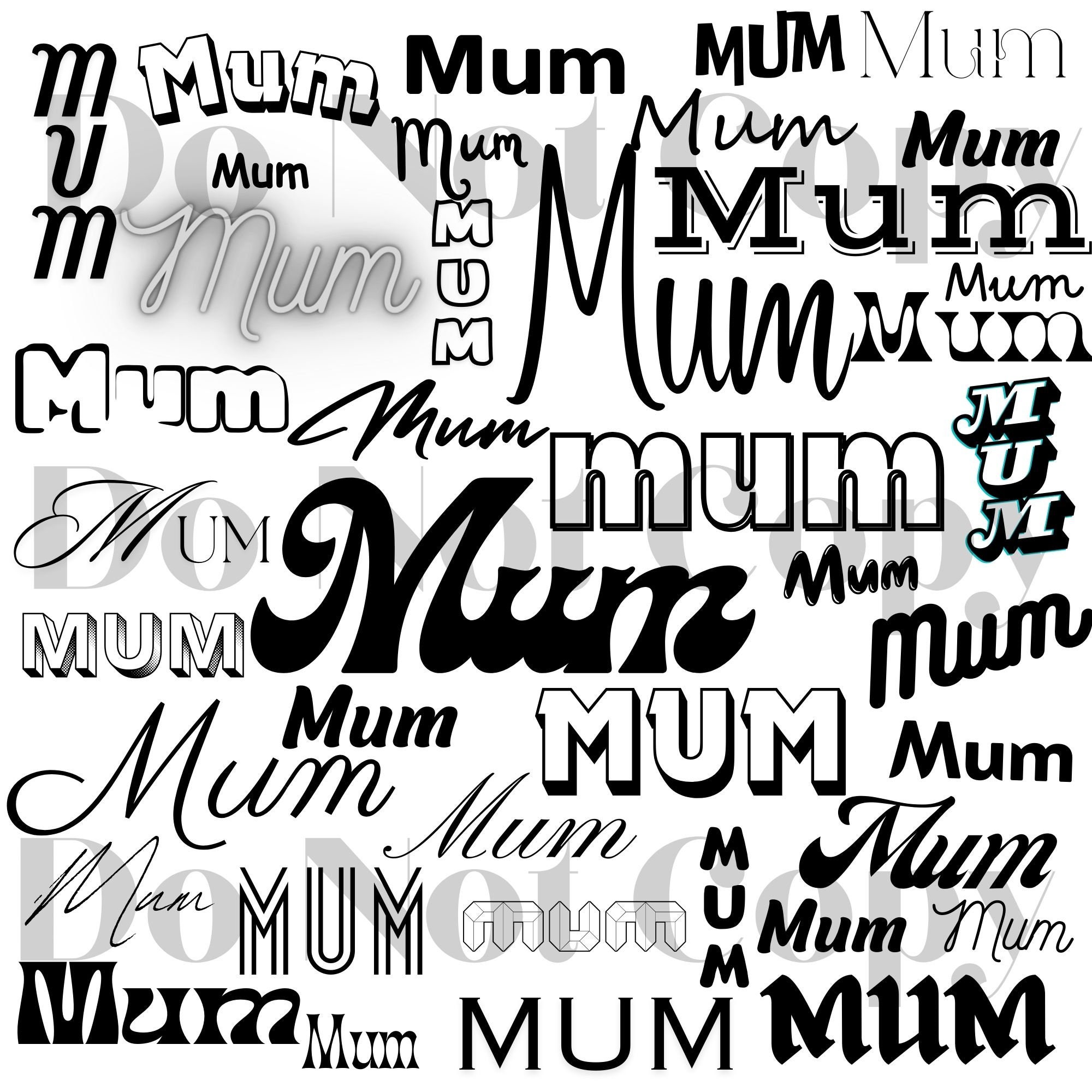 Mum Name in Multiple Fonts and Sizes - Etsy UK