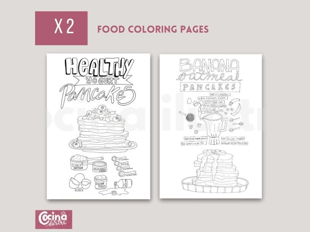 Recipe Illustration Coloring Pages, Art Coloring Pages, Adult, Food and ...
