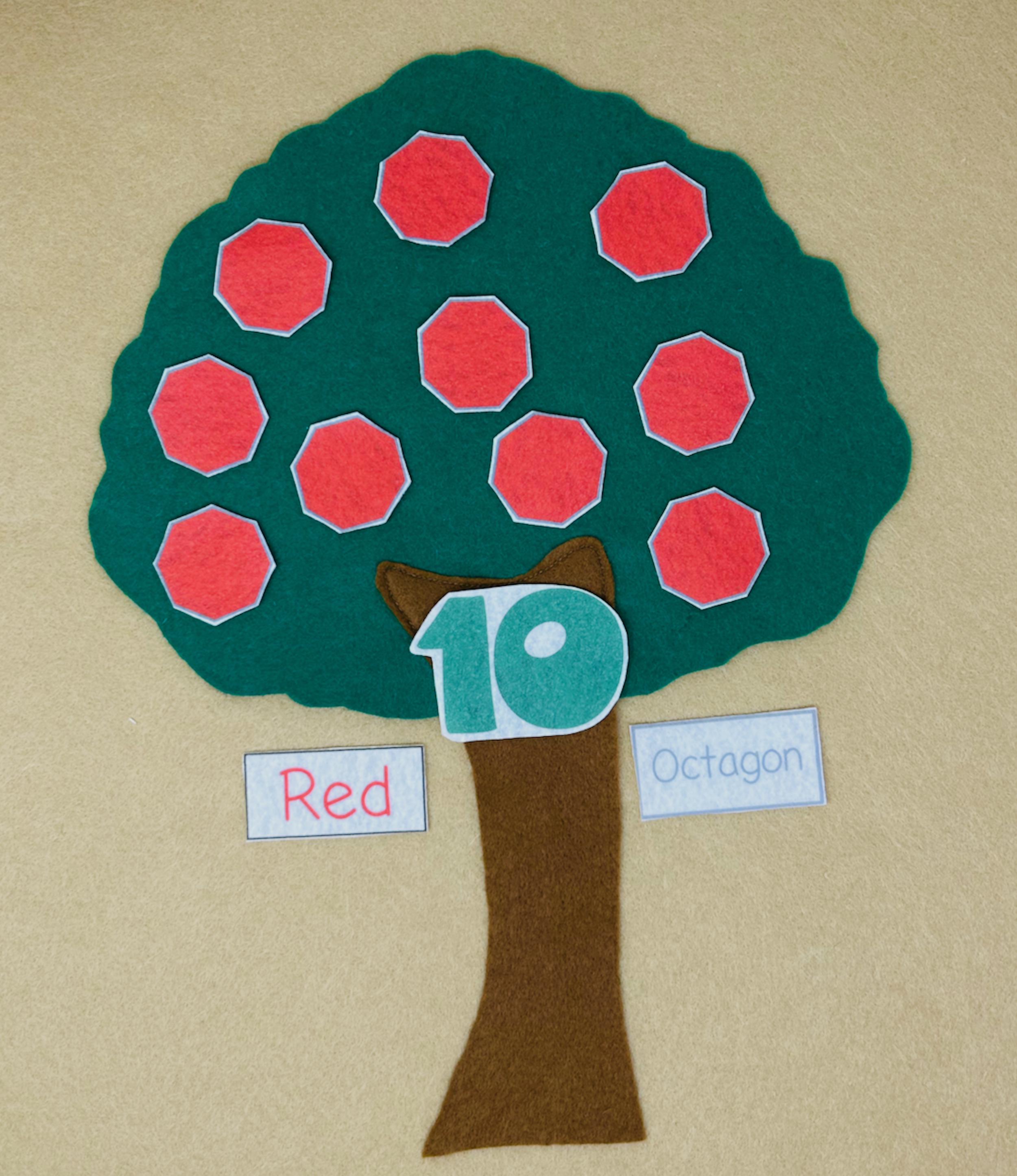 Shape Tree Felt Board Set, Shapes Learning, Color Recognition, Counting ...