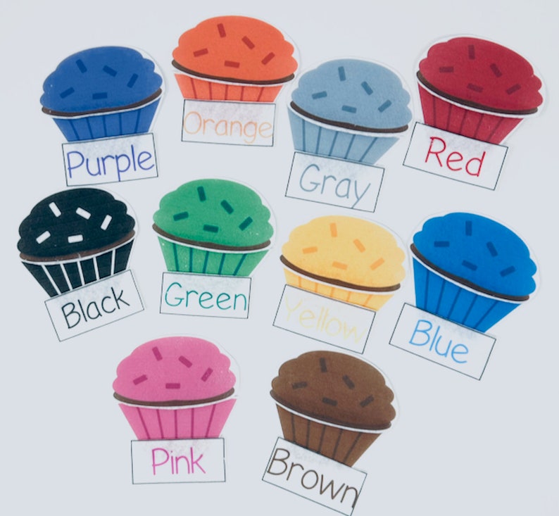 Cupcake Colors Felt Board Set: Learning Colors, Matching Game ...