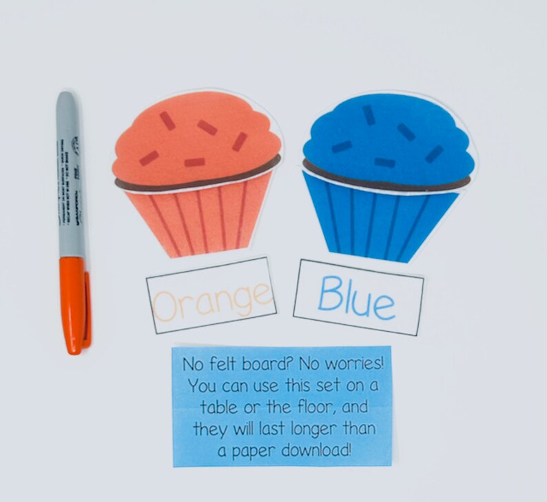 Cupcake Colors Felt Board Set: Learning Colors, Matching Game ...