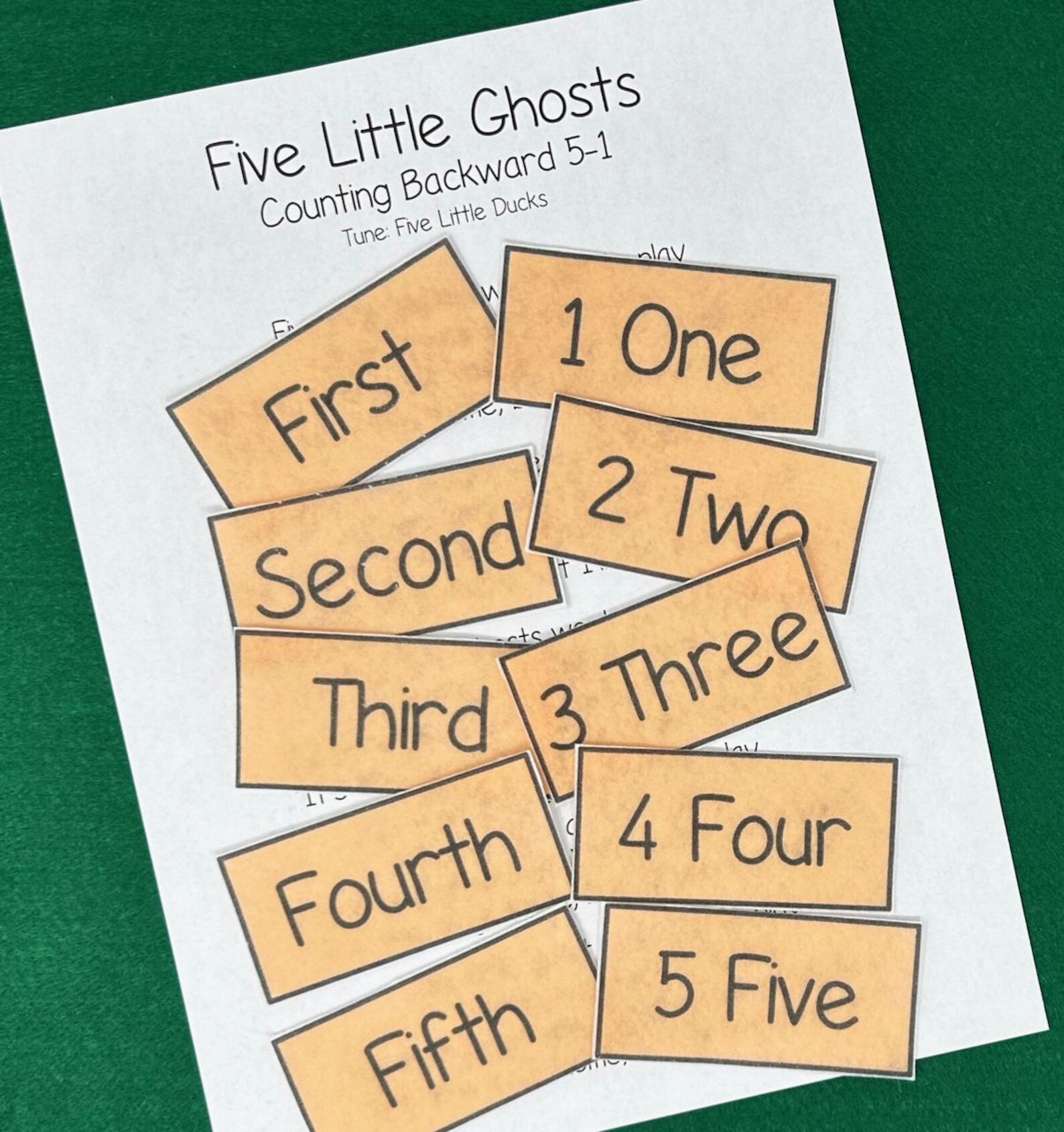 Five Little Ghosts Felt Board Set: Halloween Counting Songs, Preschool ...