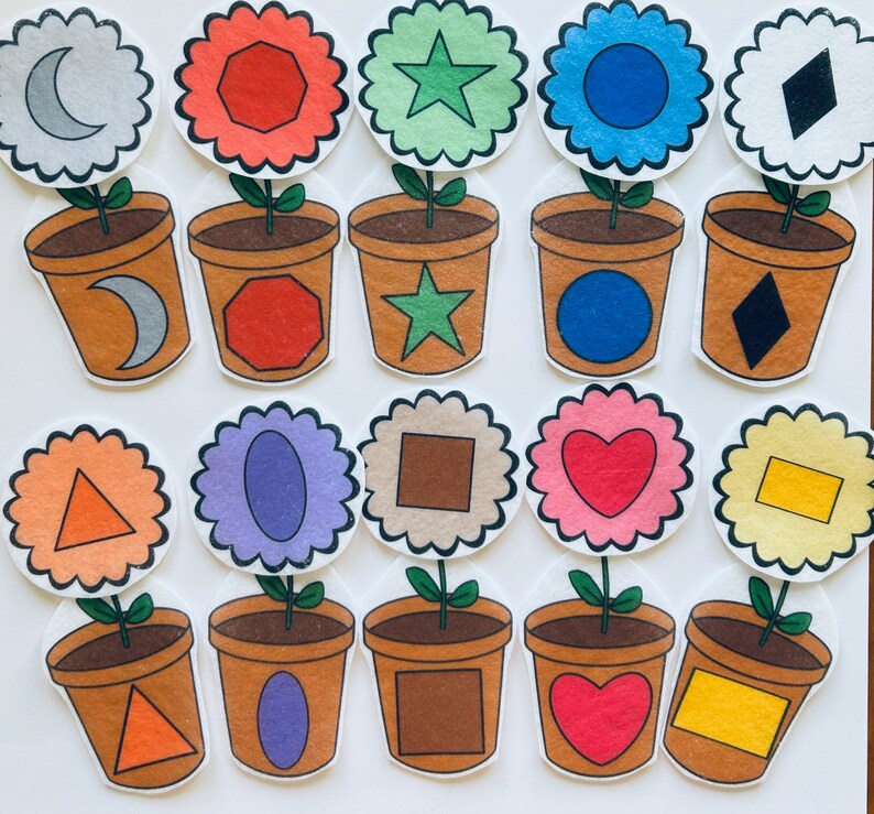 Spring Flowers Felt Board Set: Preschool Number & Color Learning ...