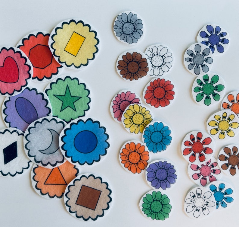 Spring Flowers Felt Board Set: Preschool Number & Color Learning ...