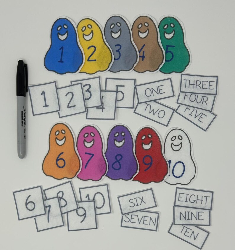 Ghost Felt Board Number Set for Kids, Halloween Activity, Toddler ...