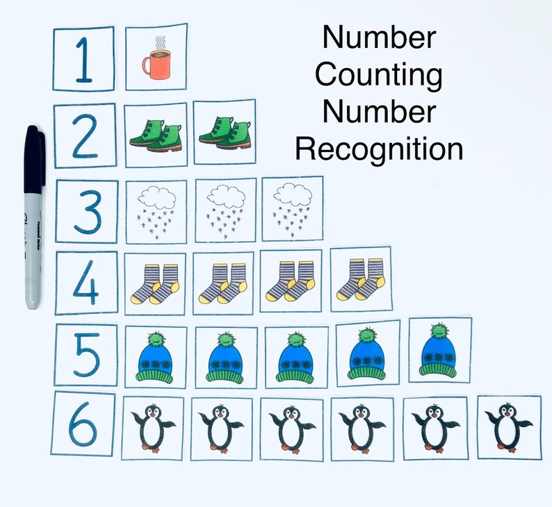 Winter Activities Felt Board Set: Toddler Number Counting, Preschool ...
