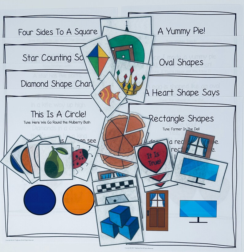 Shapes Felt Board Set With Shape Songs, Circle Time Songs, Preschool ...