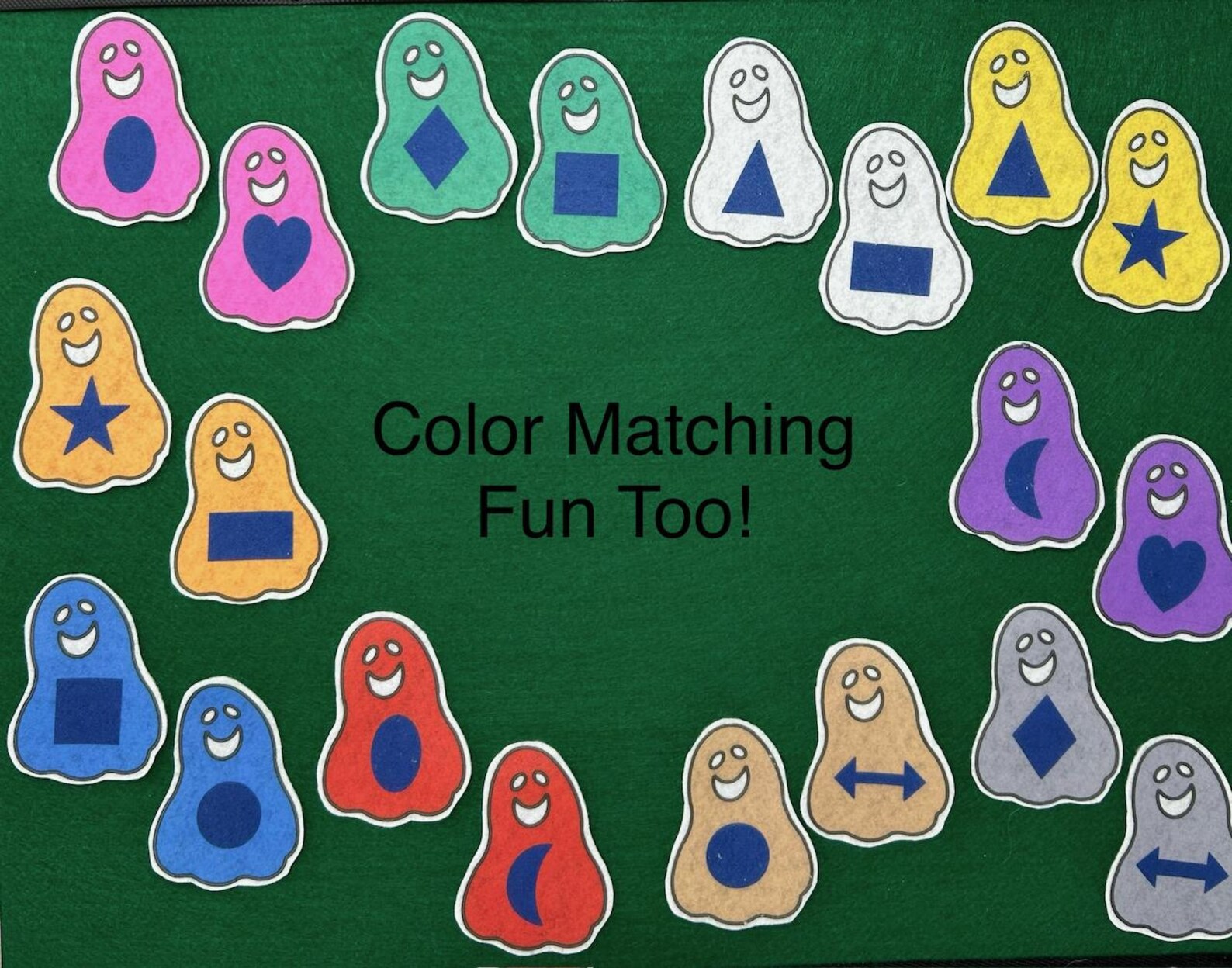 Shapes & Ghost Felt Activity Board Set, Halloween Themed Activity ...