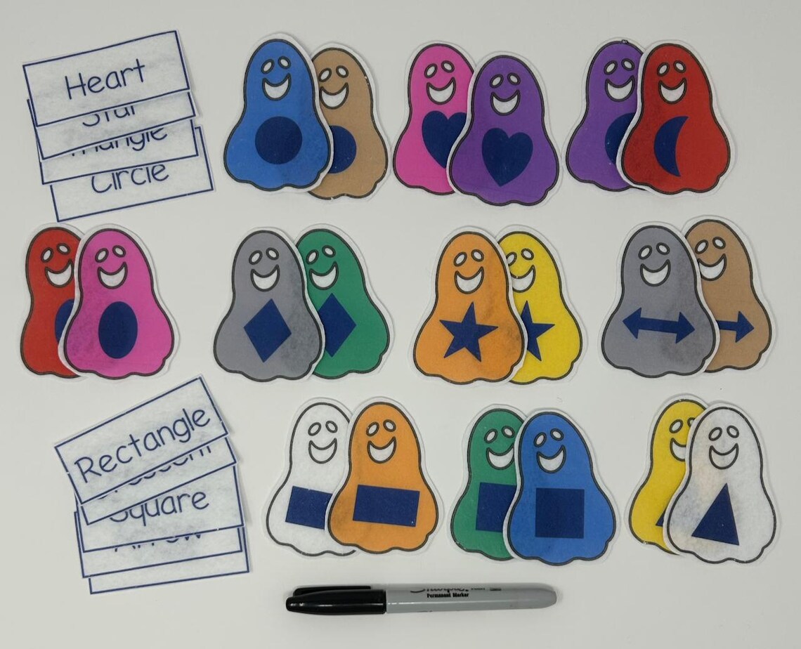 Shapes & Ghost Felt Activity Board Set, Halloween Themed Activity ...