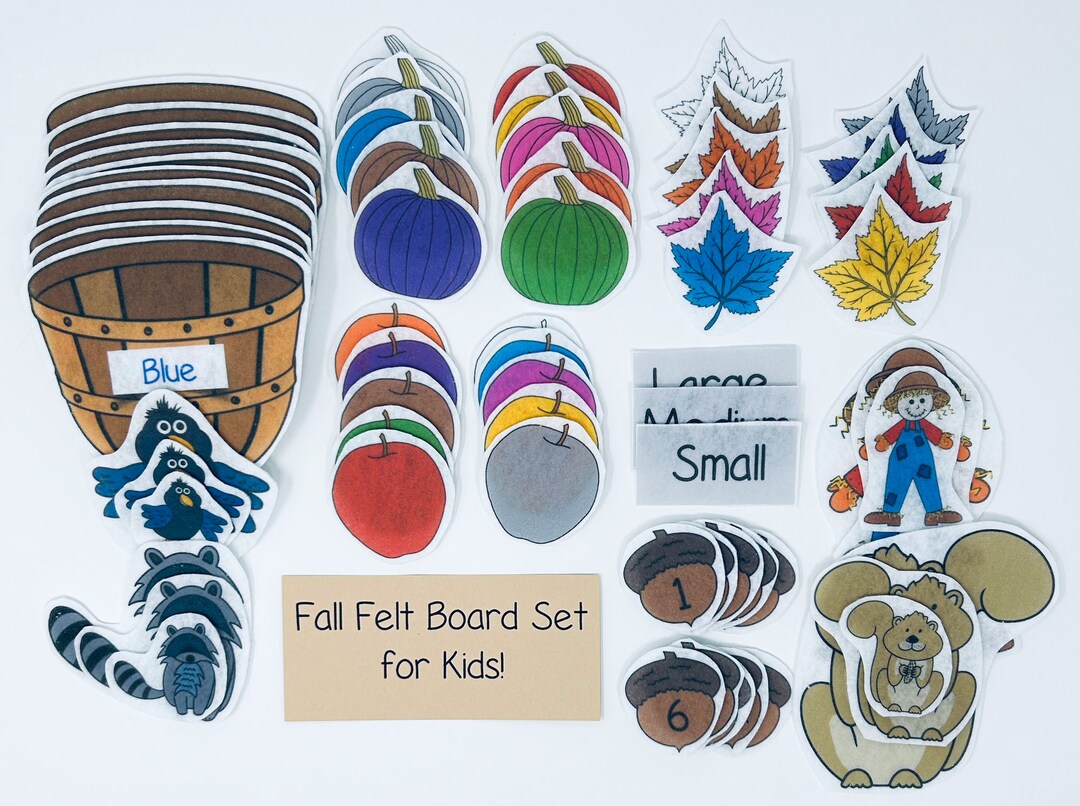 Fall Felt Board Set: Colors, Counting, Woodland Animals - Etsy