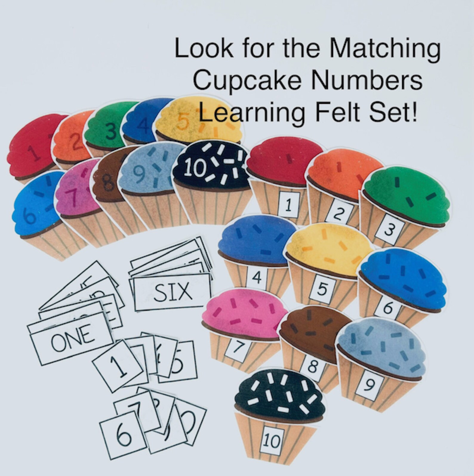 Cupcake Colors Felt Board Set: Learning Colors, Matching Game ...