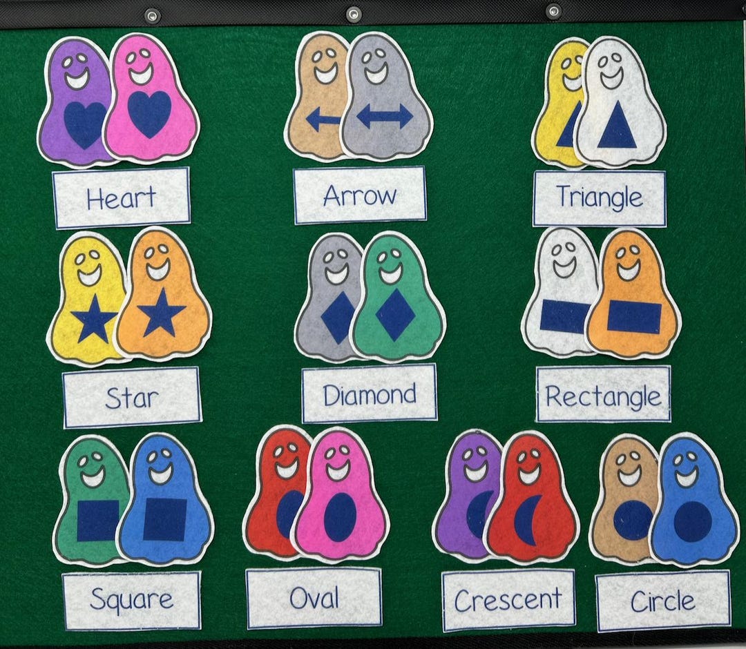 Shapes & Ghost Felt Activity Board Set, Halloween Themed Activity ...