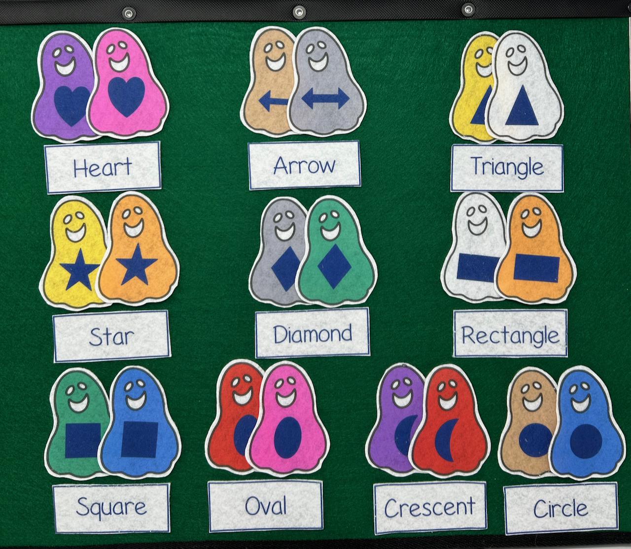 Shapes & Ghost Felt Activity Board Set, Halloween Themed Activity ...