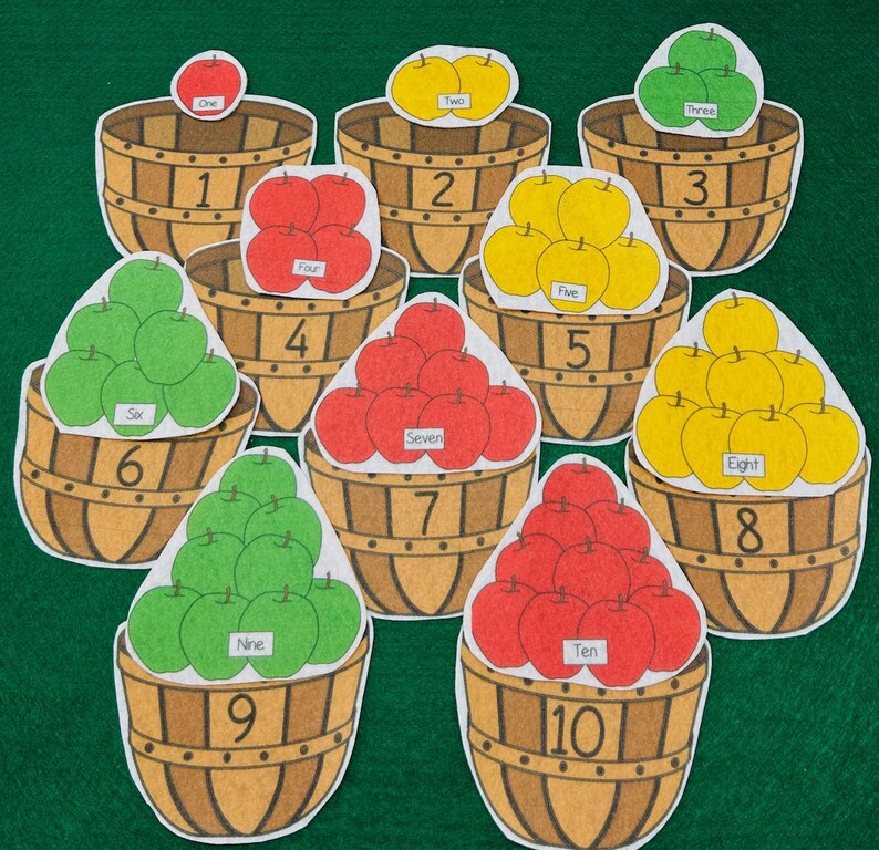 Apple Counting Felt Board Set: Preschool Math Activities - Etsy