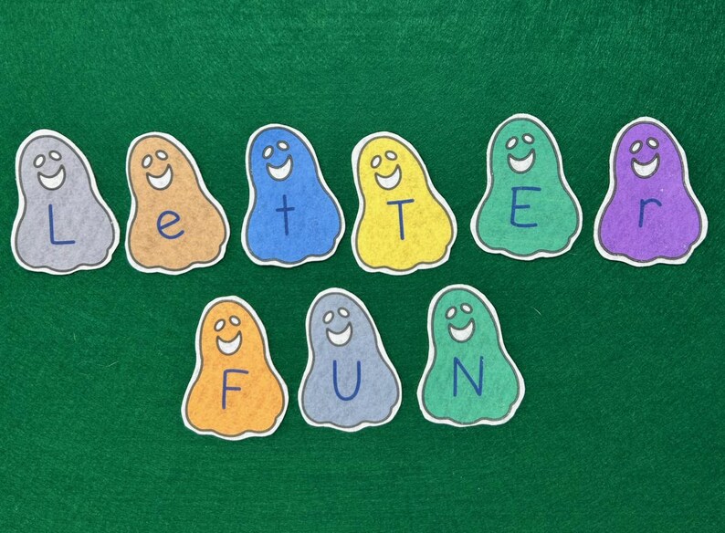 Ghost Felt Board Letters, Felt Board Alphabet, Halloween Matching ...