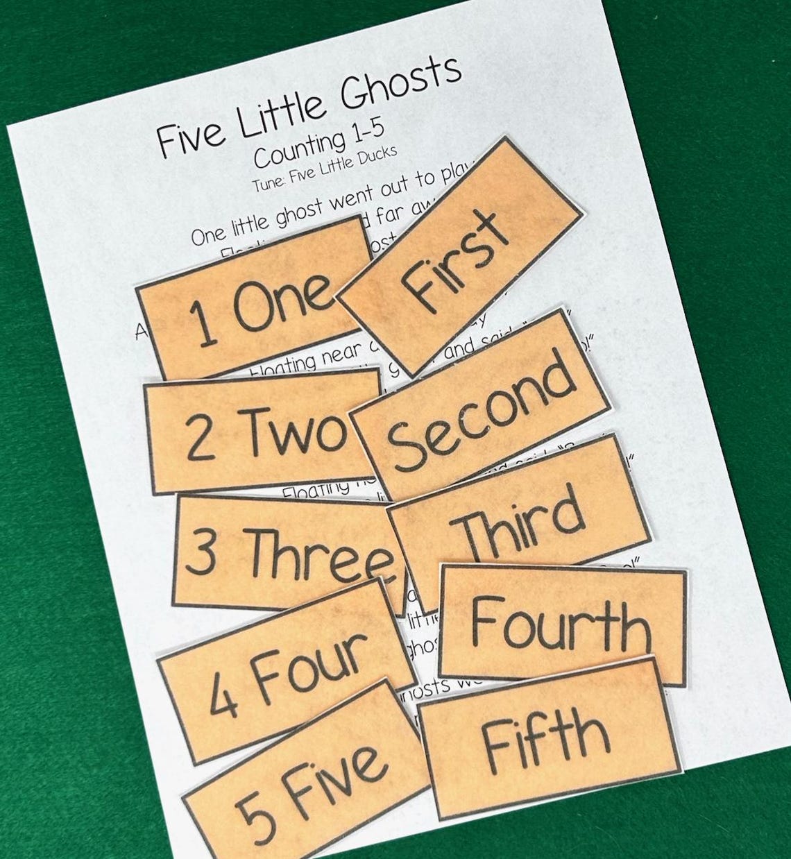 Five Little Ghosts Felt Board Set: Halloween Counting Songs, Preschool ...