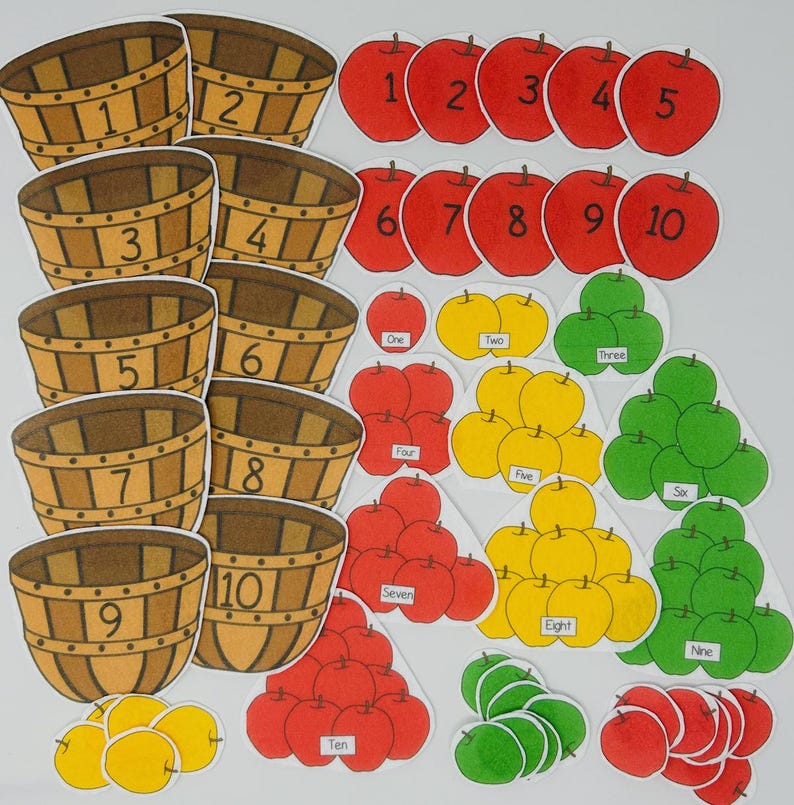 Apple Counting Felt Board Set: Preschool Math Activities - Etsy