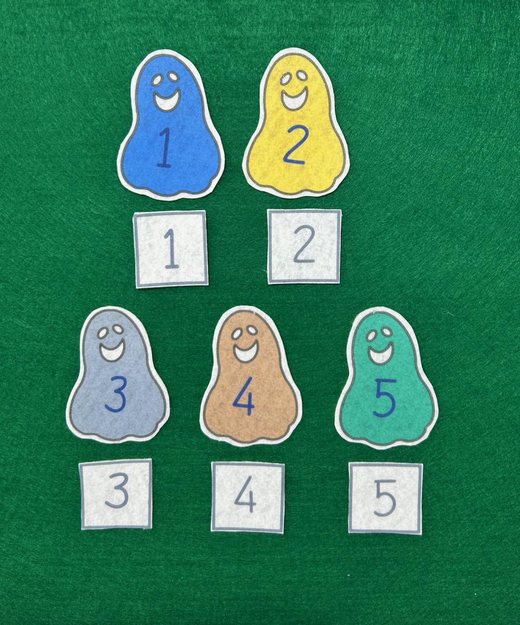 Ghost Felt Board Number Set for Kids, Halloween Activity, Toddler ...