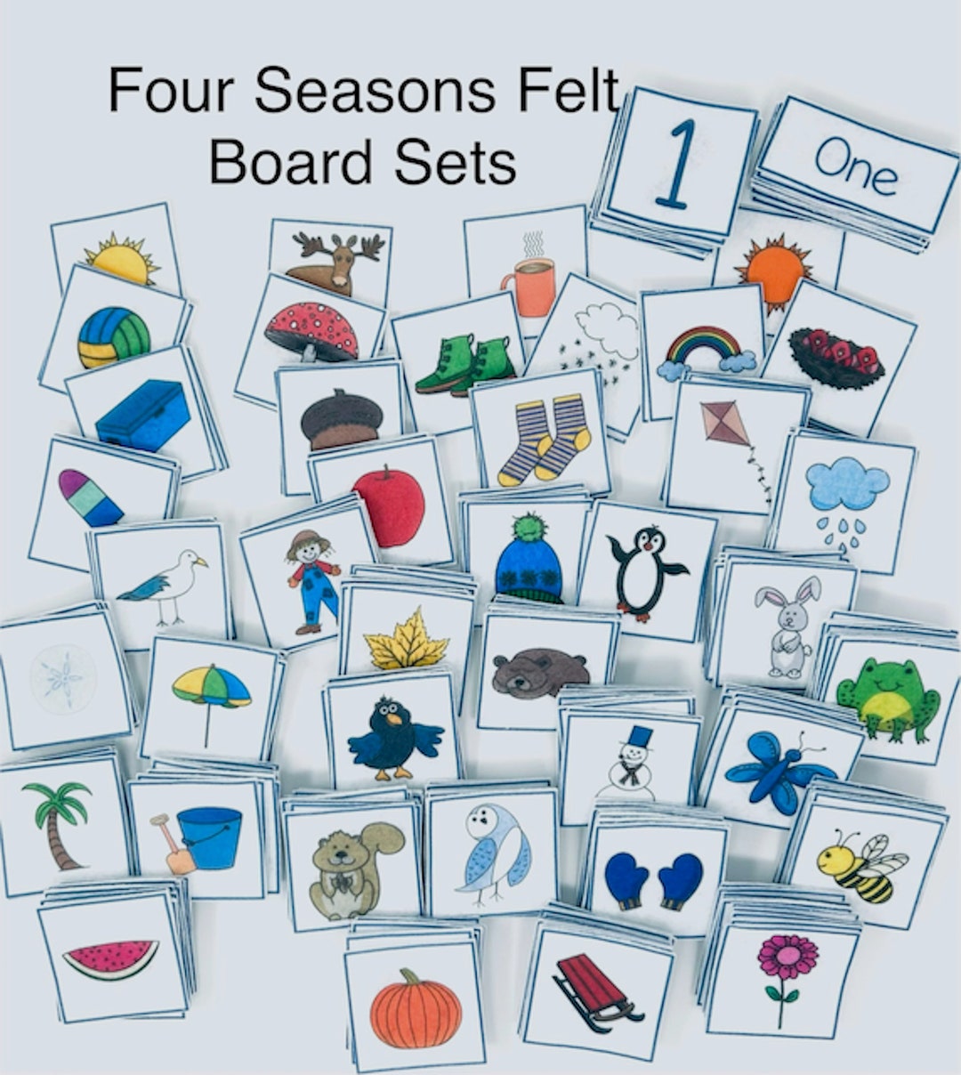 BUNDLE - Four Seasons Learning Felt Board Sets for Kids, Toddler Math ...