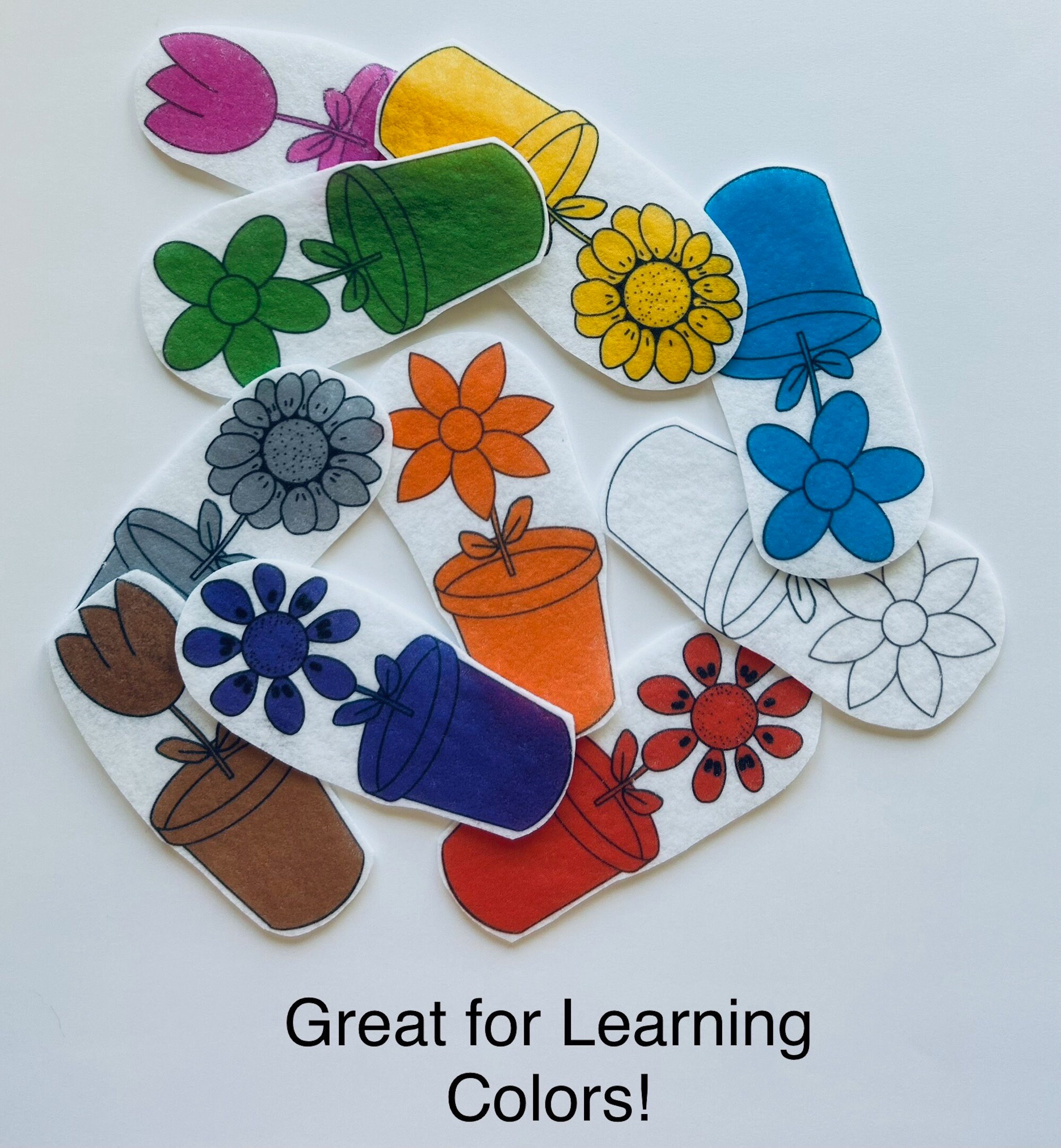 Spring Flowers Felt Board Set: Preschool Number & Color Learning ...
