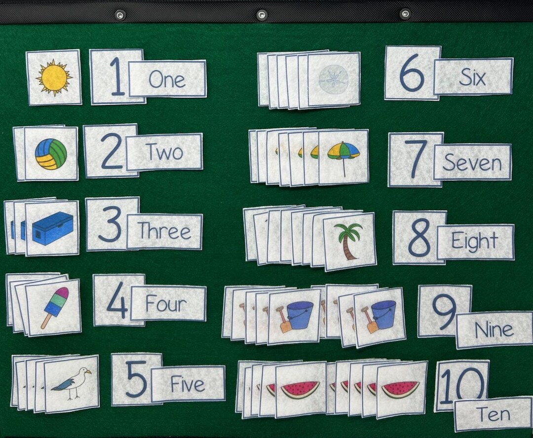 Summer Learning Felt Board Set for Kids, Toddler Math, Preschool Math ...