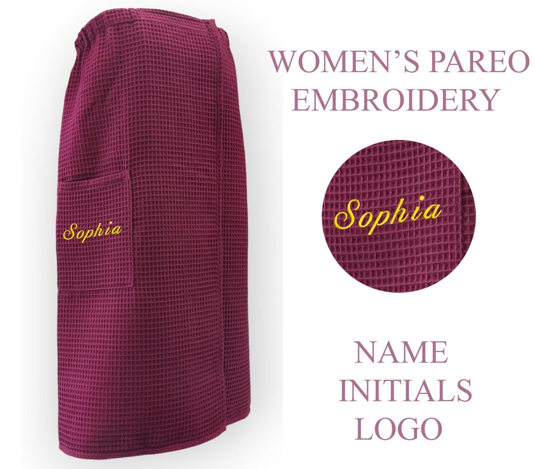 Personalized Spa Towel Wrap for Women, Embroidered LOGO Text XS-6XL ...