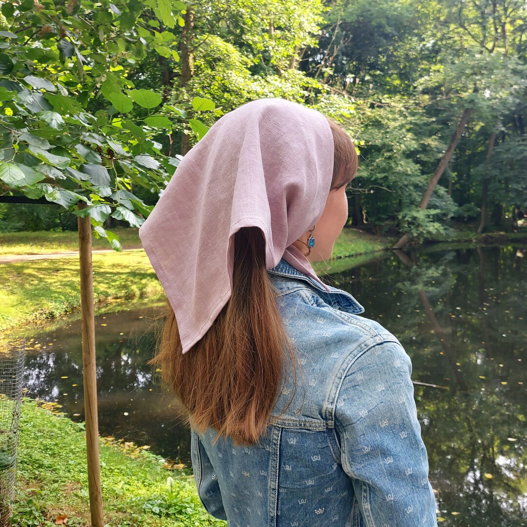 Linen Bandana, Linen Headscarf, White Linen Bandana, Linen Headband ...