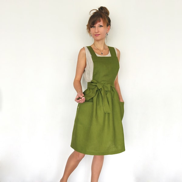 Natural Linen Apron - Etsy