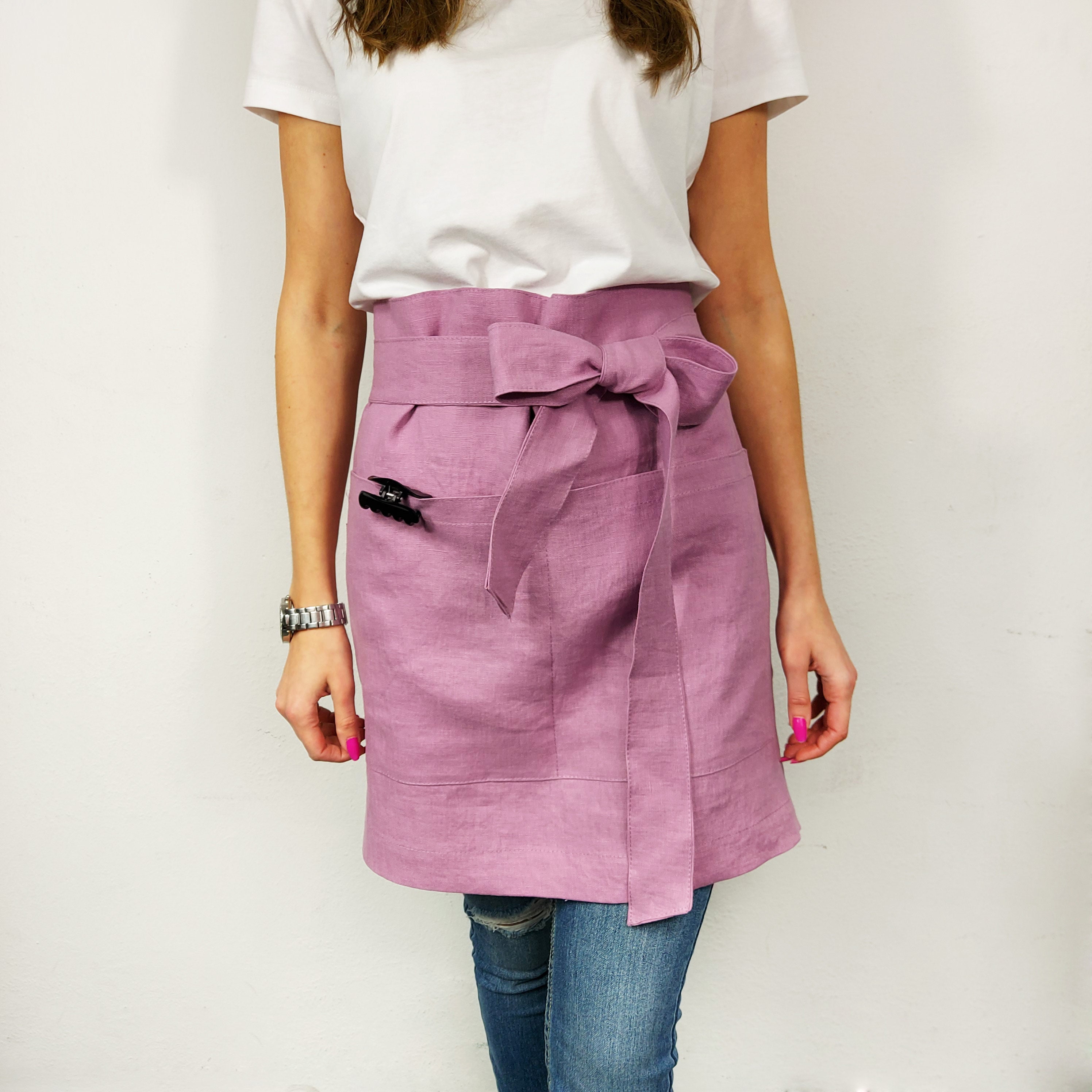Linen Apron , Half Apron, Linen Cafe Apron Stonewashed Linen Apron ...