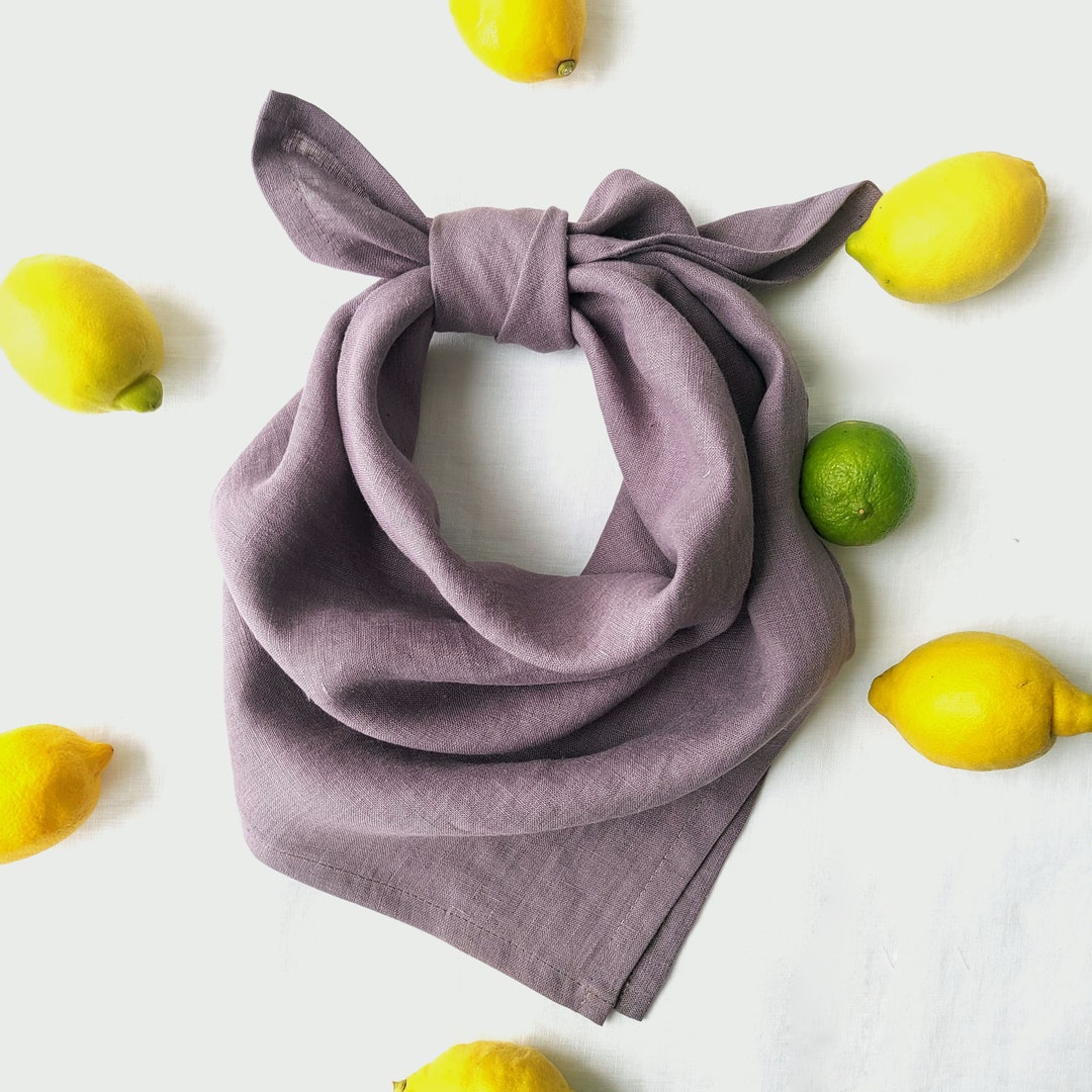 Linen Bandana, Linen Headscarf 70x70 / 27x27" Neckerchief, Linen Scarf ...