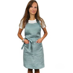 Linen Apron, Linen Apron With Pocket, Apron for Men, Apron Women, 100% ...