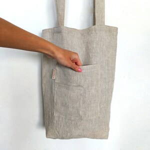 Linen Bag, Linen Shopping Bag, Linen Bag With Pockets, Linen Market Bag ...