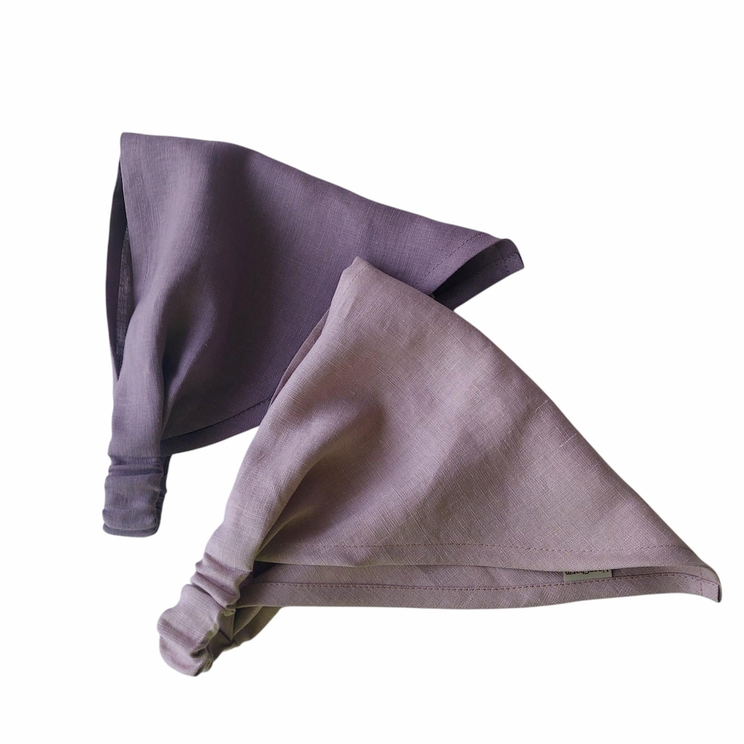 Linen Bandana With Elastic Band, Linen Headscarf, Linen Headband ...