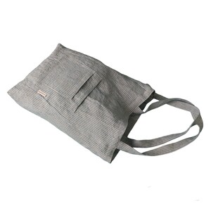 Linen Bag, Linen Shopping Bag, Linen Bag With Pockets, Linen Market Bag ...