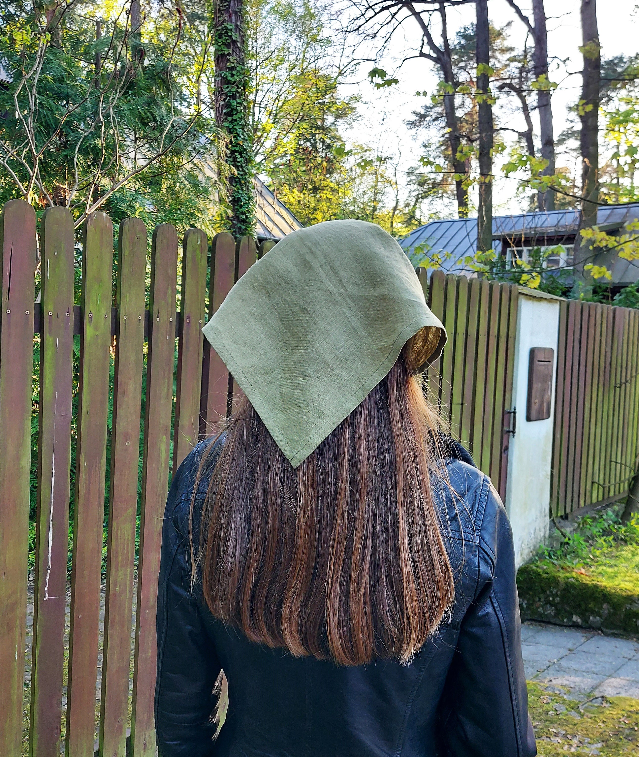 Linen Bandana, Linen Headscarf, White Linen Bandana, Linen Headband ...
