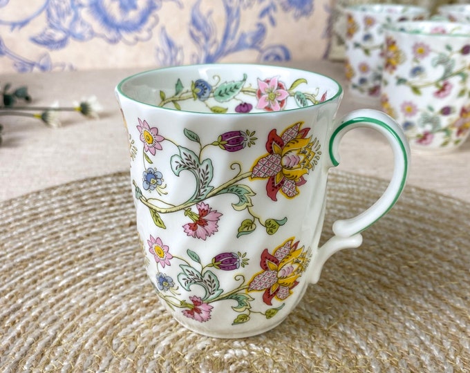 Vintage Minton 'haddon Hall' Green Trim Swirl Bone China Mug - Etsy