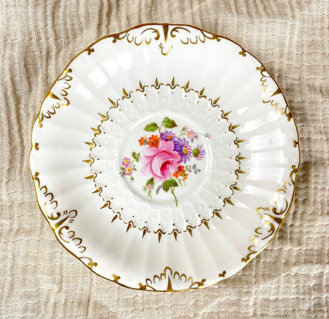 Vintage Royal Crown Derby Ashby Saucer Only Rose Bouquet Gold Gilt - Etsy