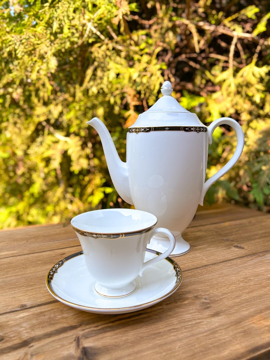 Vintage Wedgwood Preston Coffee Pot & Cups White Bone China - Etsy