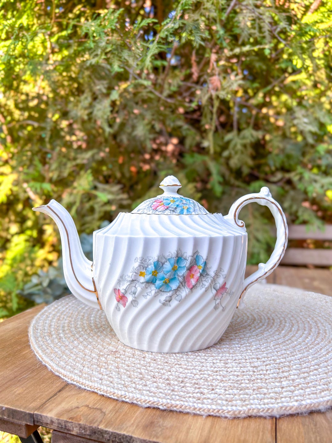 Vintage Aynsley Primula Tea Pot White Bone China England 1290 - Etsy