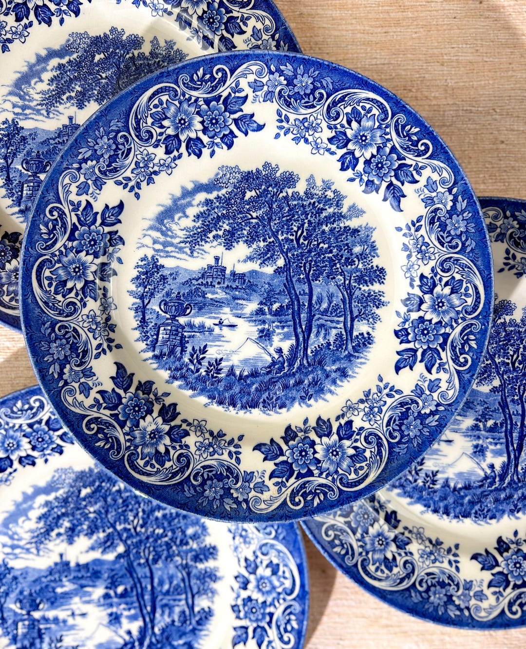 Churchill England Blue and White English Scenes Plates - Etsy
