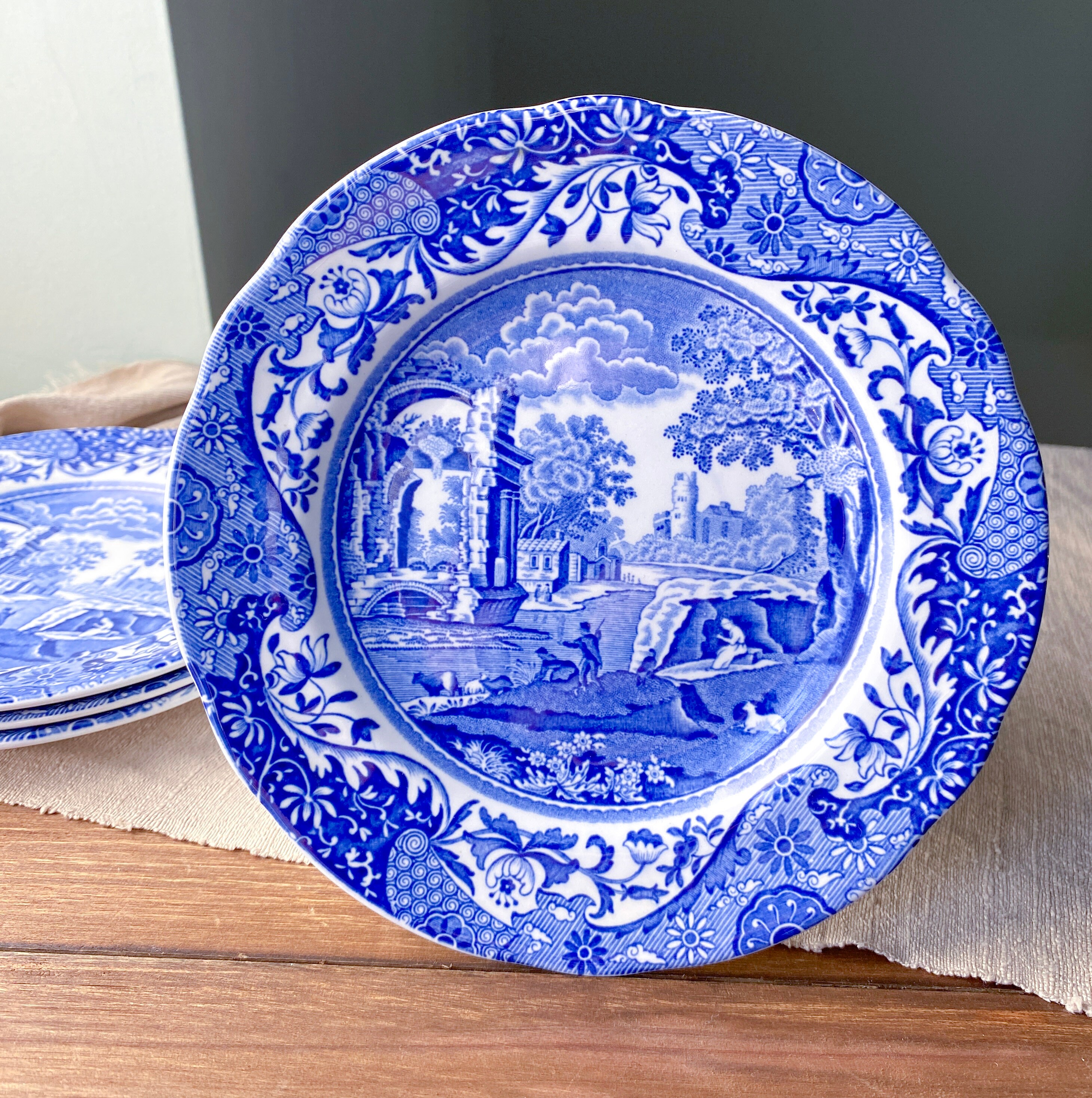 4 Vintage Spode Blue Italian Bread Plates England C. 1816 K - Etsy